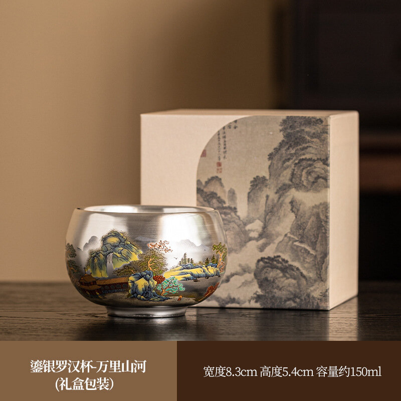 Высококачественная чашка из позолоченного серебра в честь года дракона, большая емкость, набор для кунг-фу чая, мастерская чашка, подарок для дома и офиса, чайная чашка