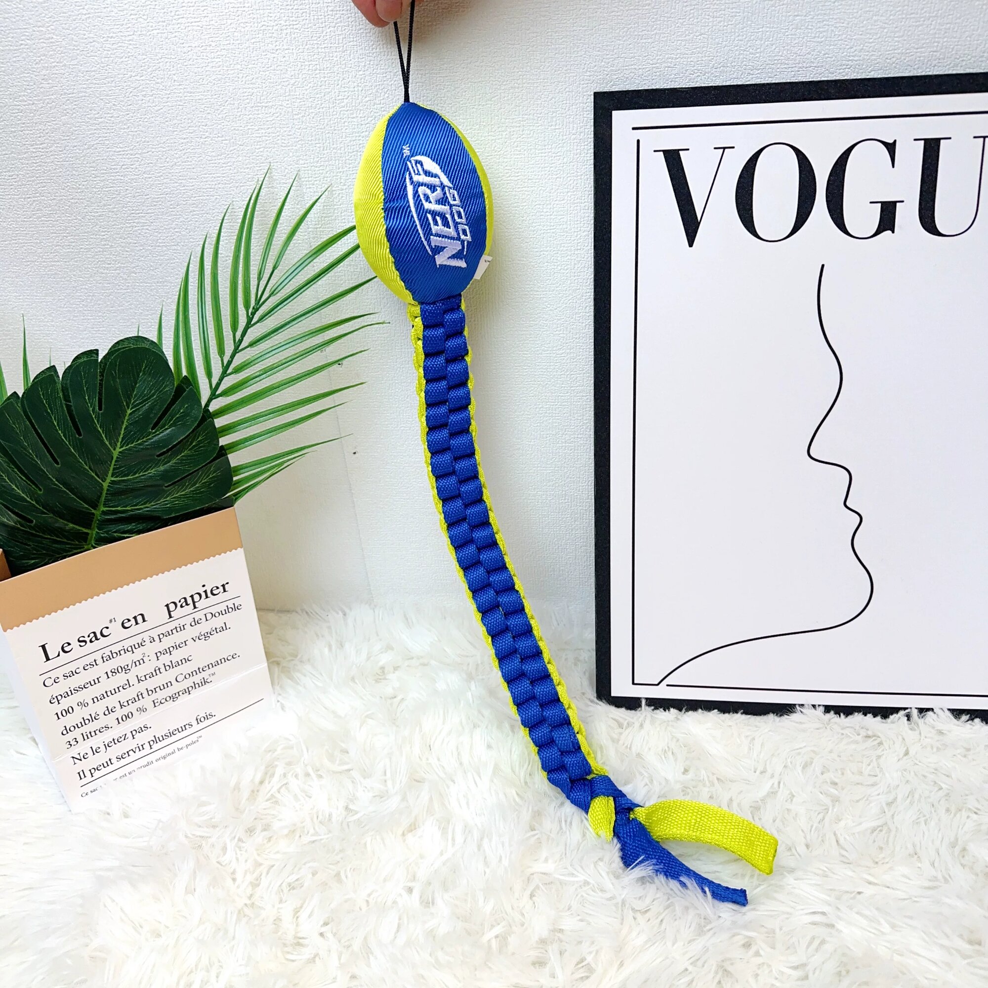 Игрушка для собак NERF из ткани Оксфорд, плетеная, для перетягивания каната, длинная, интерактивная, устойчивая к