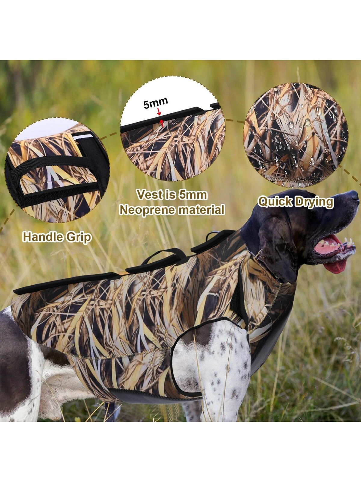 Жилет для охоты с собакой, неопреновый камуфляжный жилет для охоты на водоплавающую дичь, для обучения охоте на уток, регулируемый, толщина 5 мм, аксессуары для тактического снаряжения