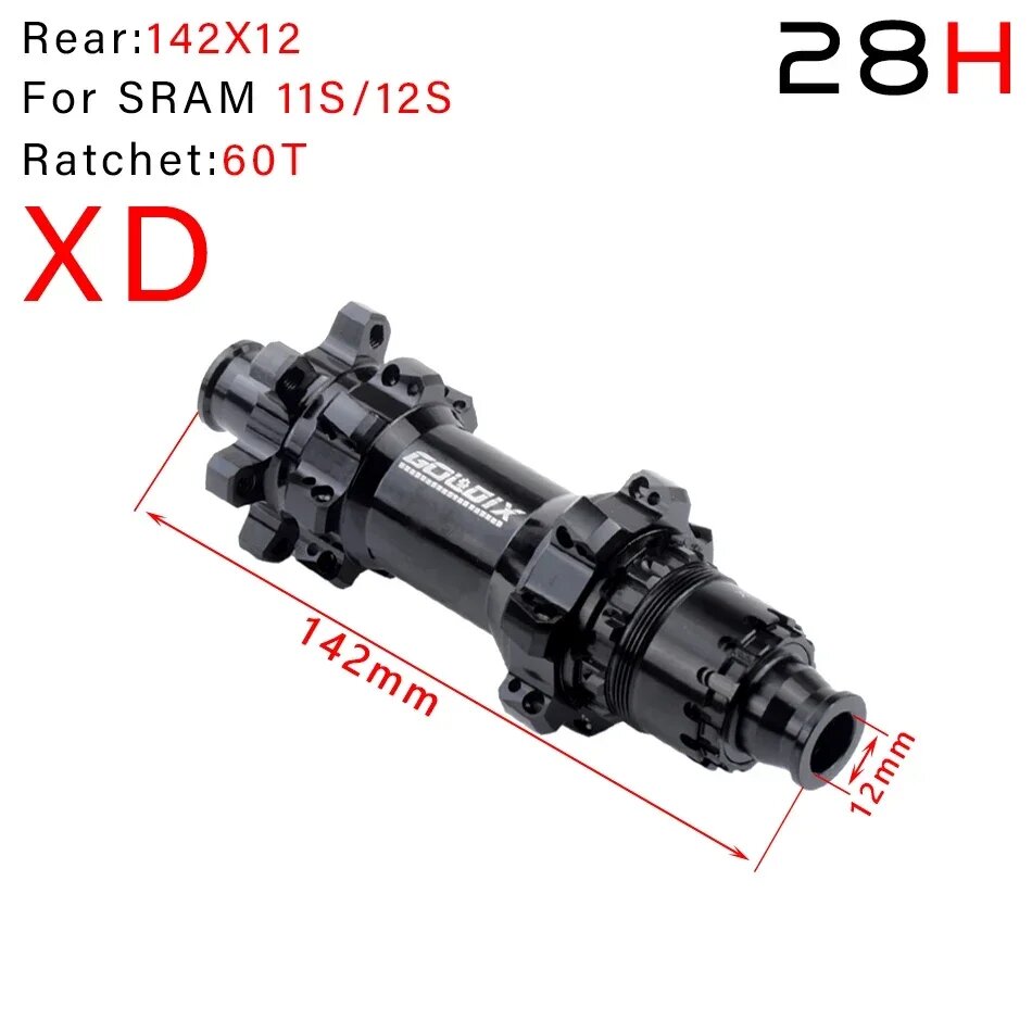GOLDIX 310 MTB ступица 28H с храповым механизмом 28H XD 142x12