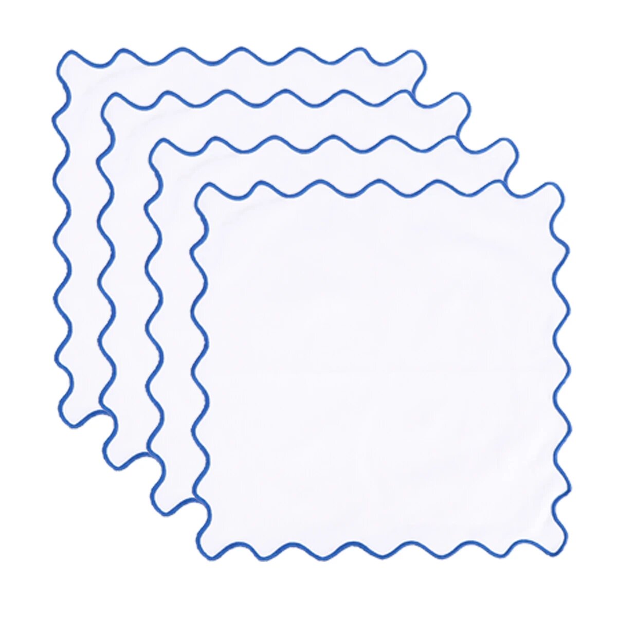 Хлопковые салфетки с двойной петлей, набор из 4 штук white