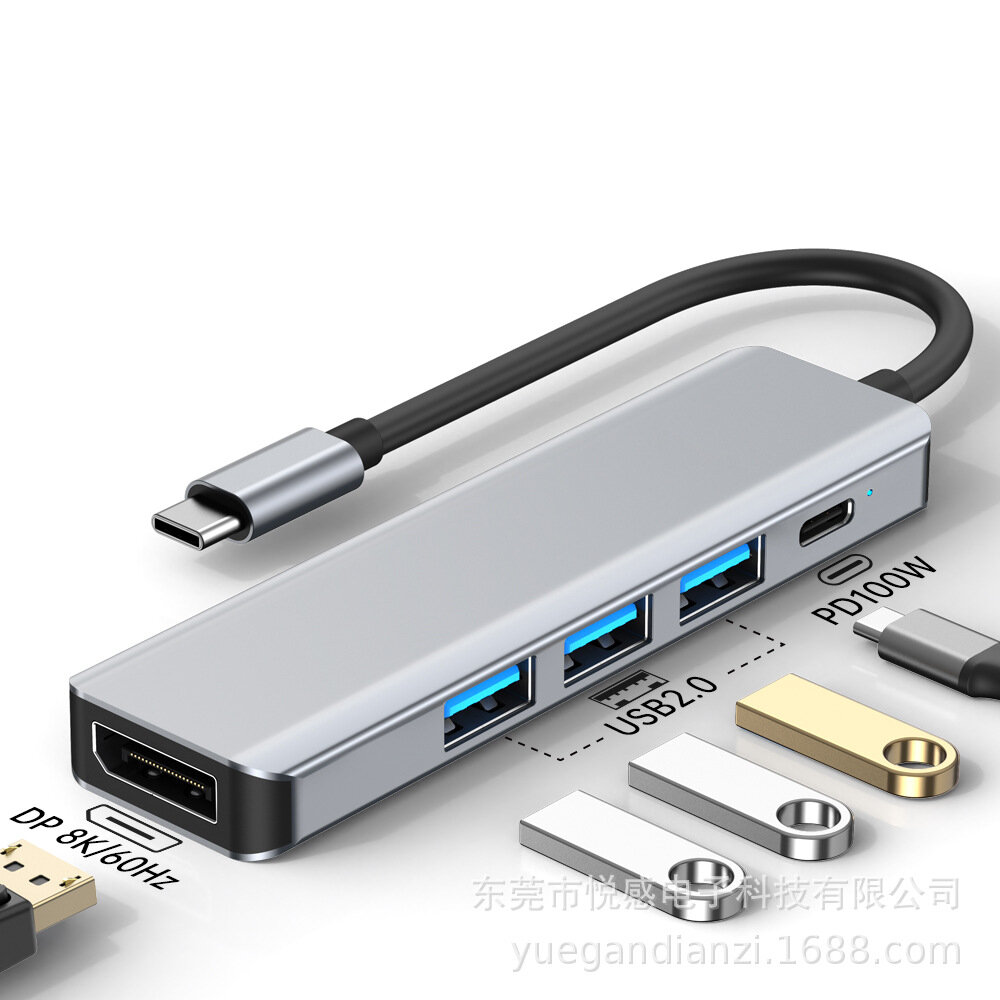 Док-станция USB 3.2 с блоком питания, Type-C, однокнопочное зеркалирование экрана, док-станция для ноутбука 4K 60Hz