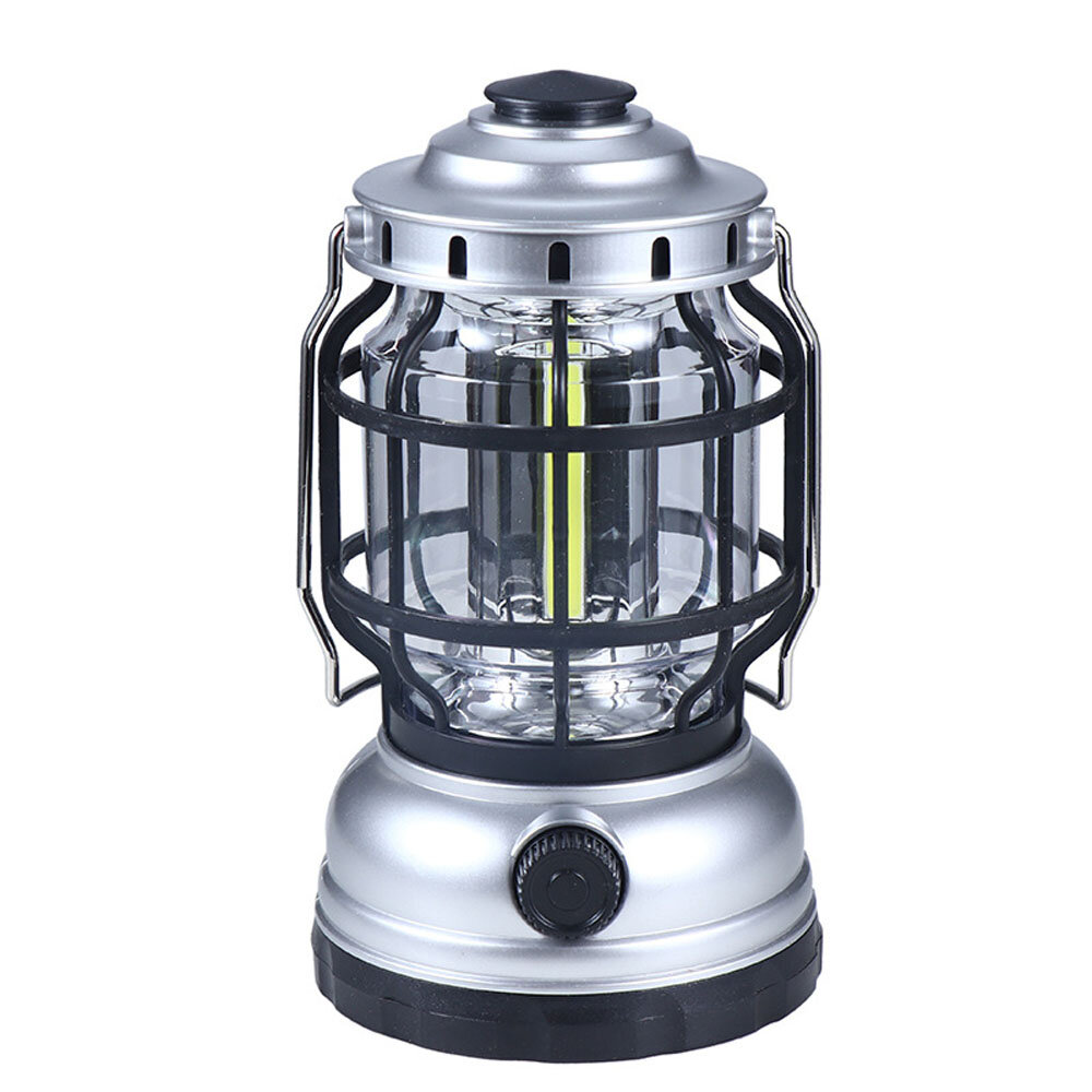 LED Camping Light COB Campsite Lantern USB Rechargeable Home Emergency Light Portable Power Bank Stepless Dimming для Outdoor Camping Hiking Fishing Backpacking, Silver/ Red/ Bronze, ABS, 1200mAh Lithium Battery, 180*100*100mm, 1шт Camping Light, 1шт USB