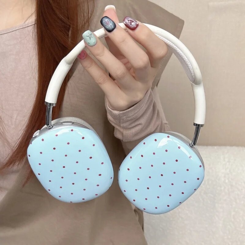 Корейский чехол для наушников в горошек для Apple Airpods Max, силиконовые чехлы для гарнитуры Airpods Max 2, милые чехлы для Airpodsmax Capa