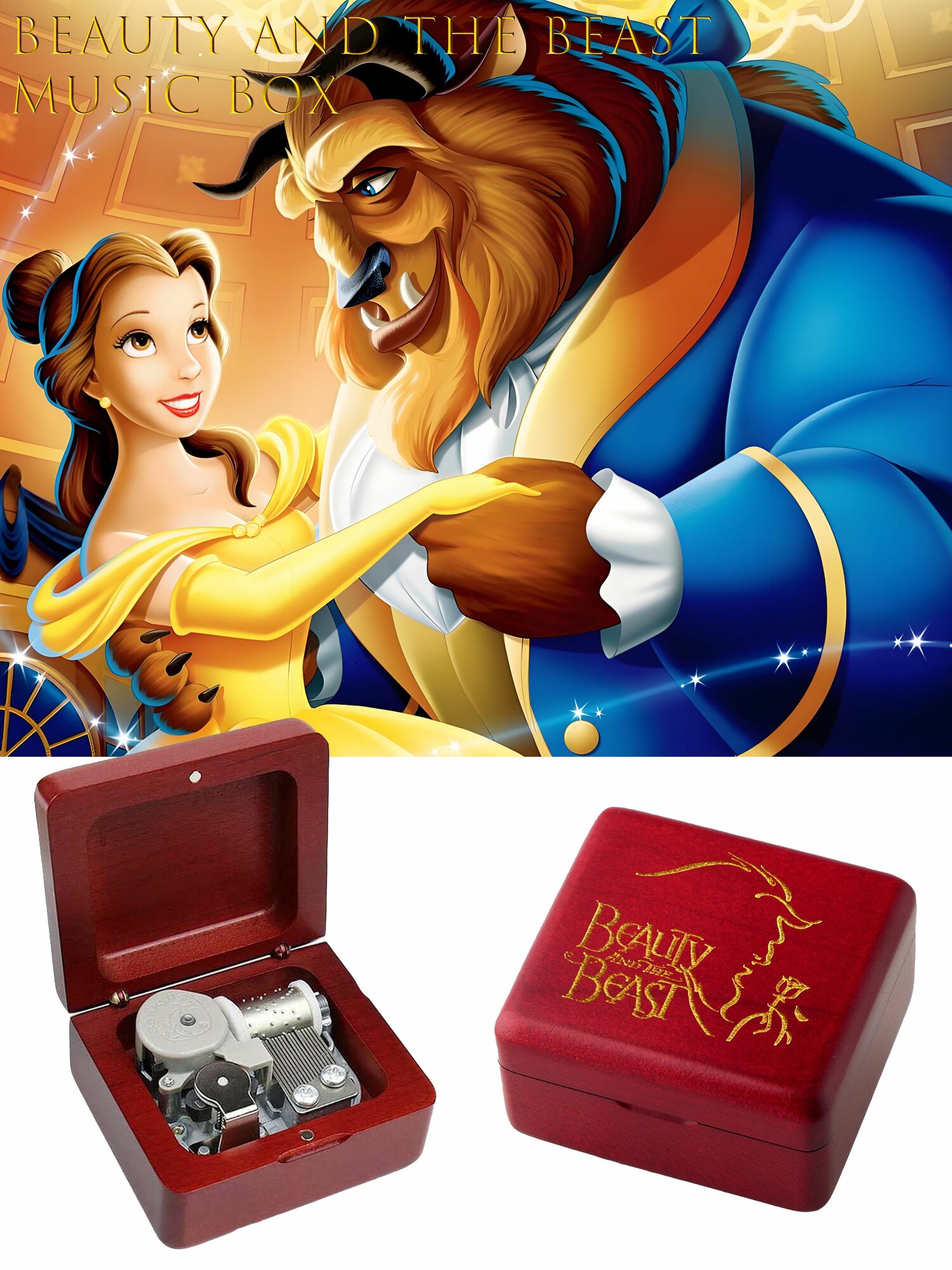 Sinzyo Музыкальная шкатулка "Красавица и чудовище" мелодия, часовой механизм