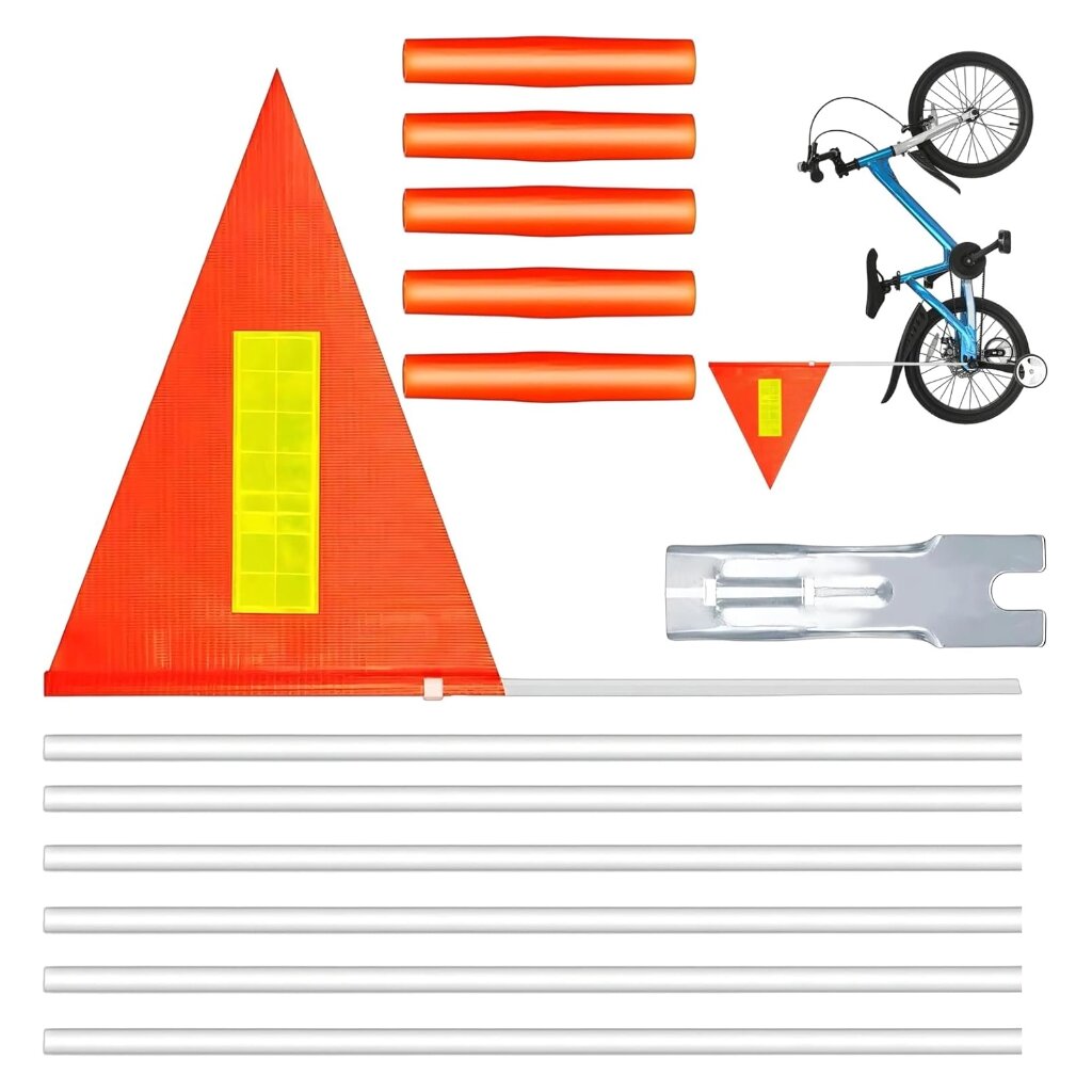 1 комплект из 13 предметов, светоотражающий велосипедный флаг с предупреждением о безопасности, флаг на шесте из стекловолокна, детские аксессуары для верховой езды