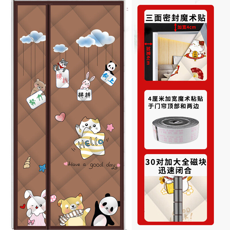 Боковая открывающаяся хлопковая дверная занавеска, зимнее тепло, ветронепроницаемая, утолщенная, для домашнего использования, зимняя изоляция, звукоизоляционная, самоклеящаяся перегородка, защита от холода и ветра