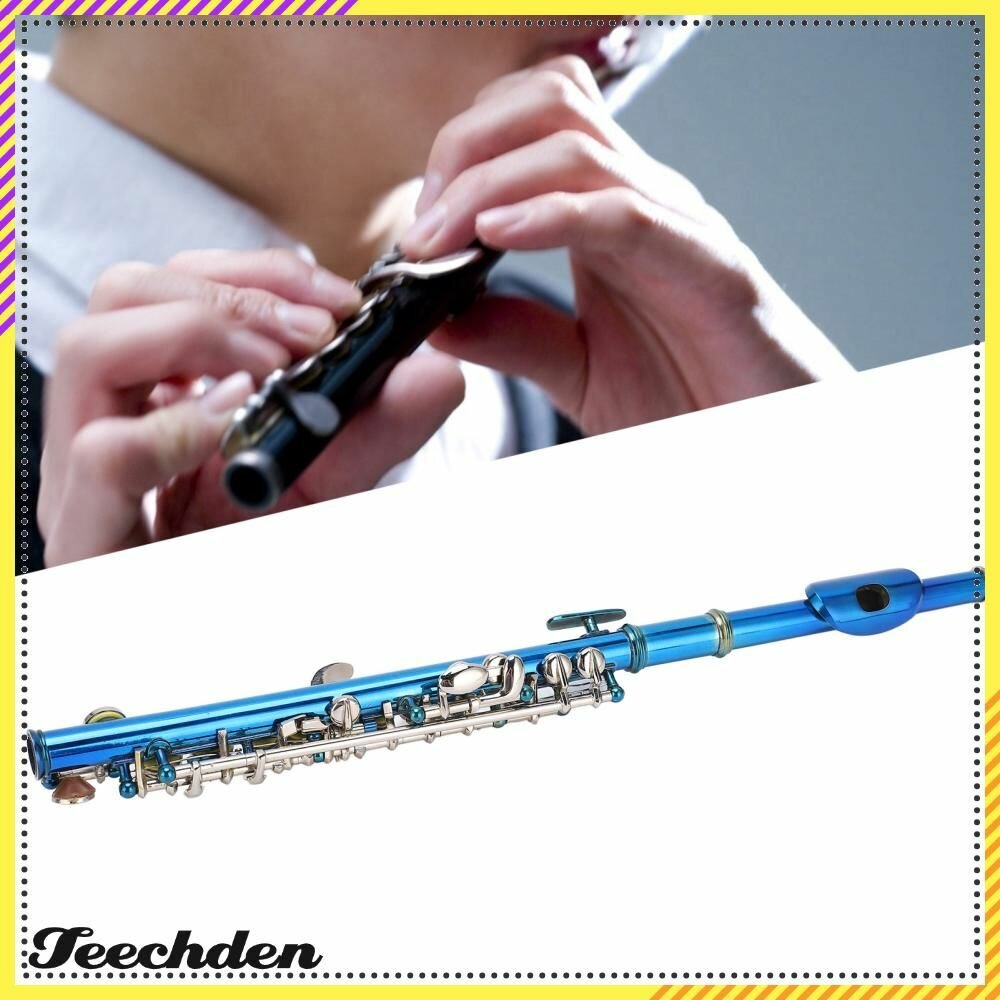 Пикколо, медный, голубой, +E, 6 отверстий, для начинающих музыкантов