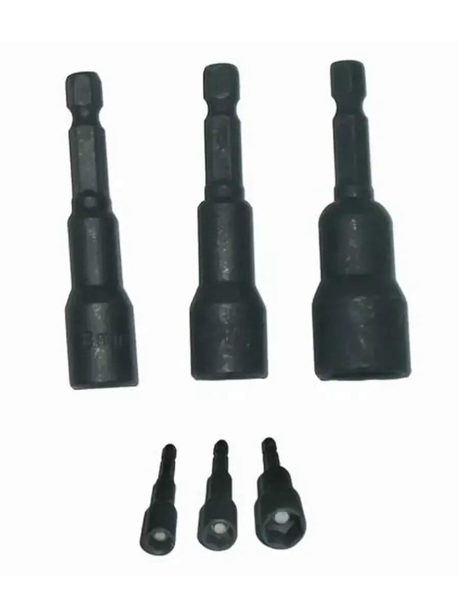 Головка 3 штуки для самореза 13х65мм SKRAB черная 33434