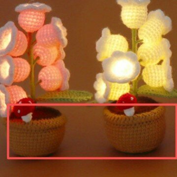 Готовое растение в горшке из пряжи "Ландыш" Ночной светильник Вечный цветок Креативное украшение для дома Ручная работа Подарок