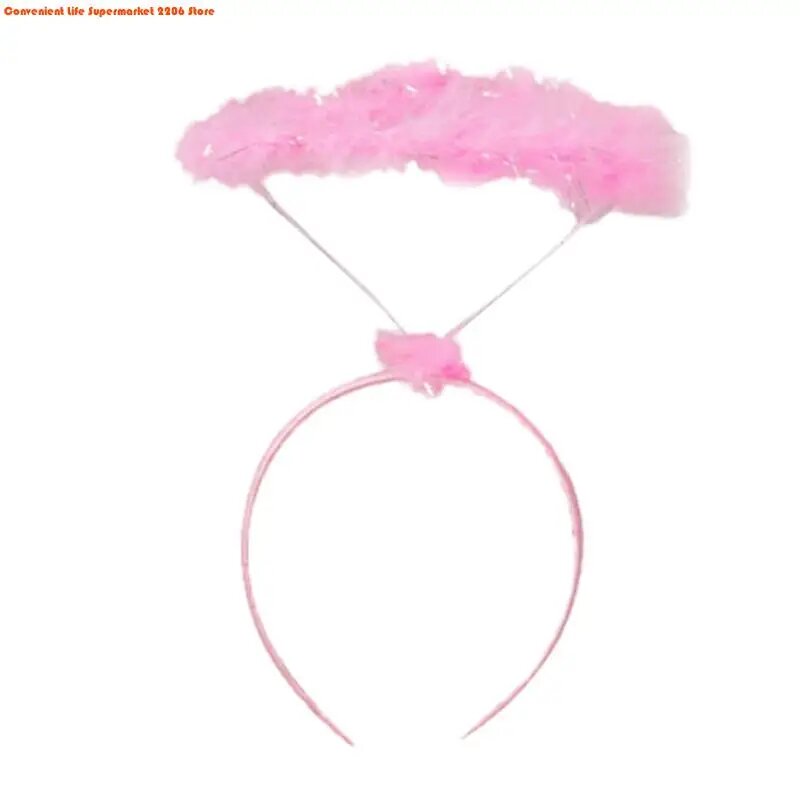 Детский обруч с перьями Angel Pink