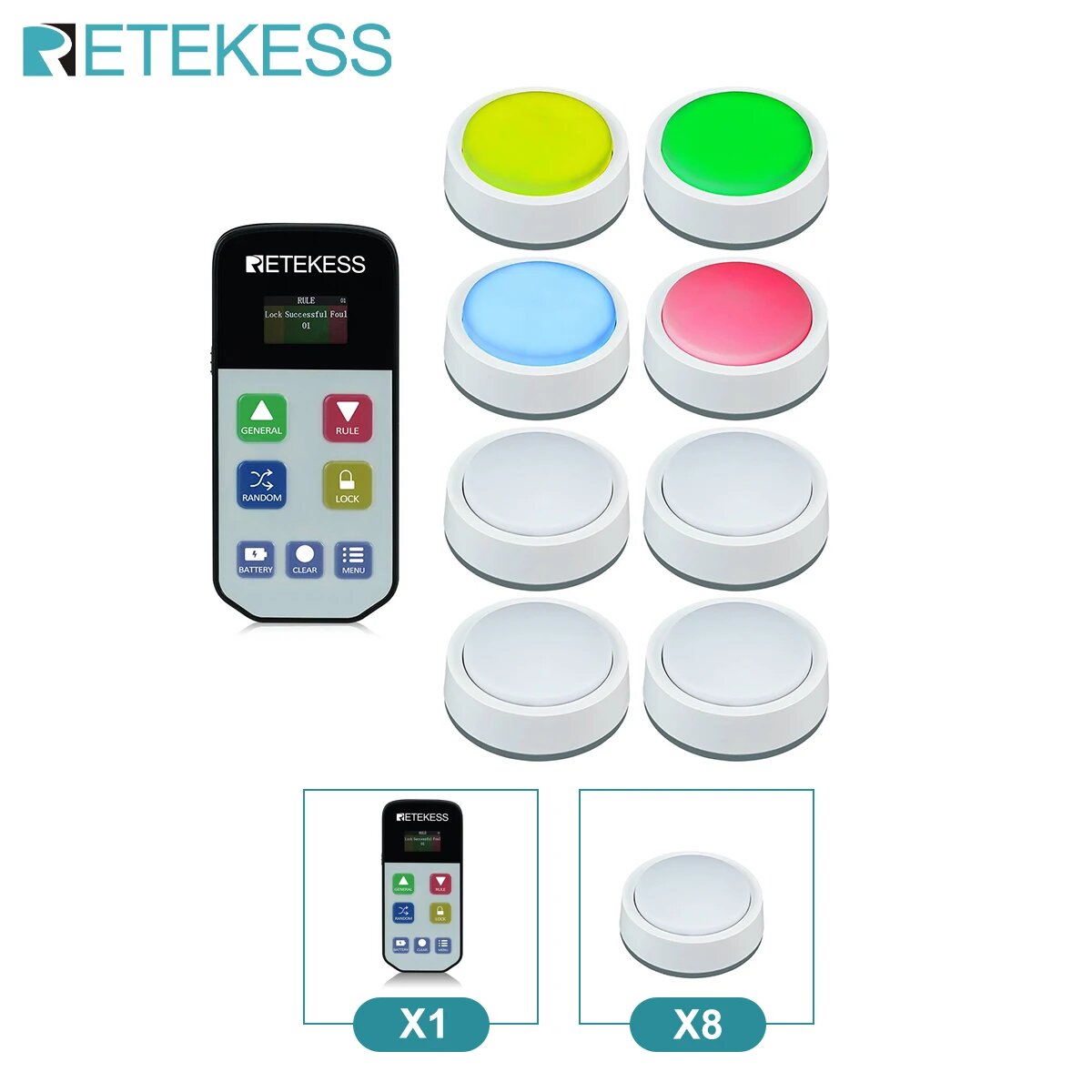 Retekess TM102 беспроводная викторина Белый, 2 pcs button