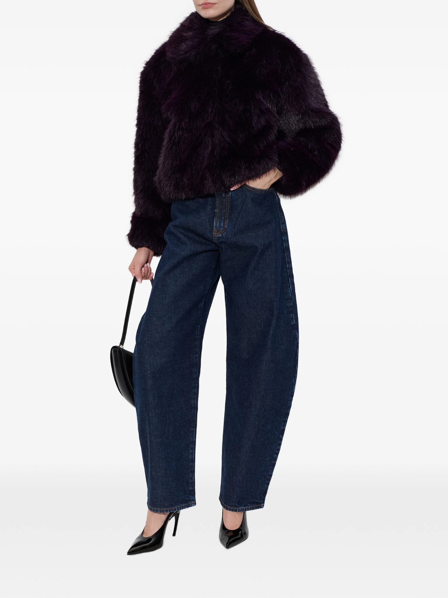 Куртка kate spade Faux-fur collar jacket, размер 42, purple — фото 1