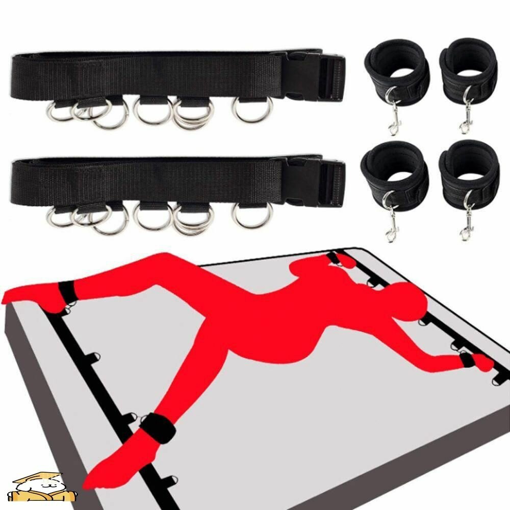 БДСМ набор для кровати, бандаж для фиксации рук и ног, манжеты для ног, наручники, оковы, бандаж БДСМ для связывания ног и рук