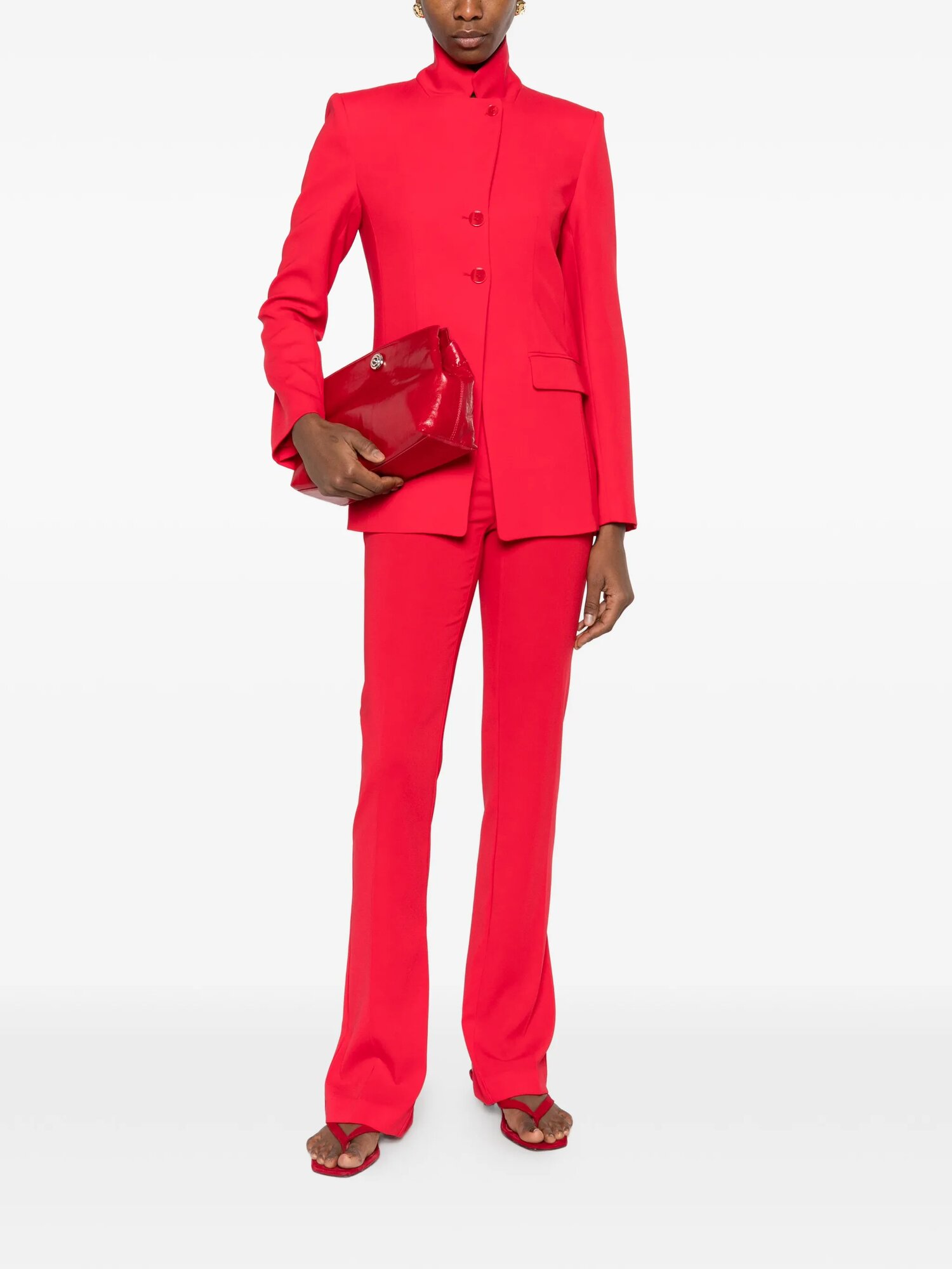 Брюки PATRIZIA PEPE Slim crepe trousers, размер 38, red — фото 1
