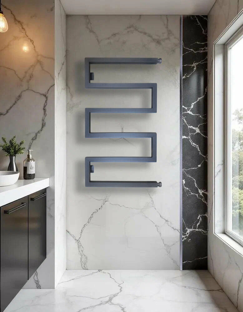 Полотенцесушитель водяной SNAKE-2 80х50 (см) Графит Прямое подключение