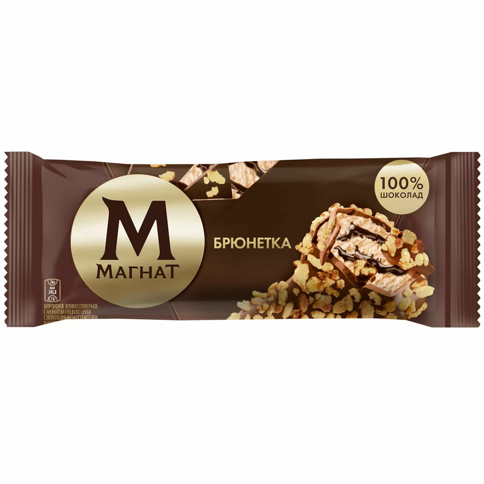 Мороженое эскимо брюнетка в шоколадной глазури 74 г, Магнат