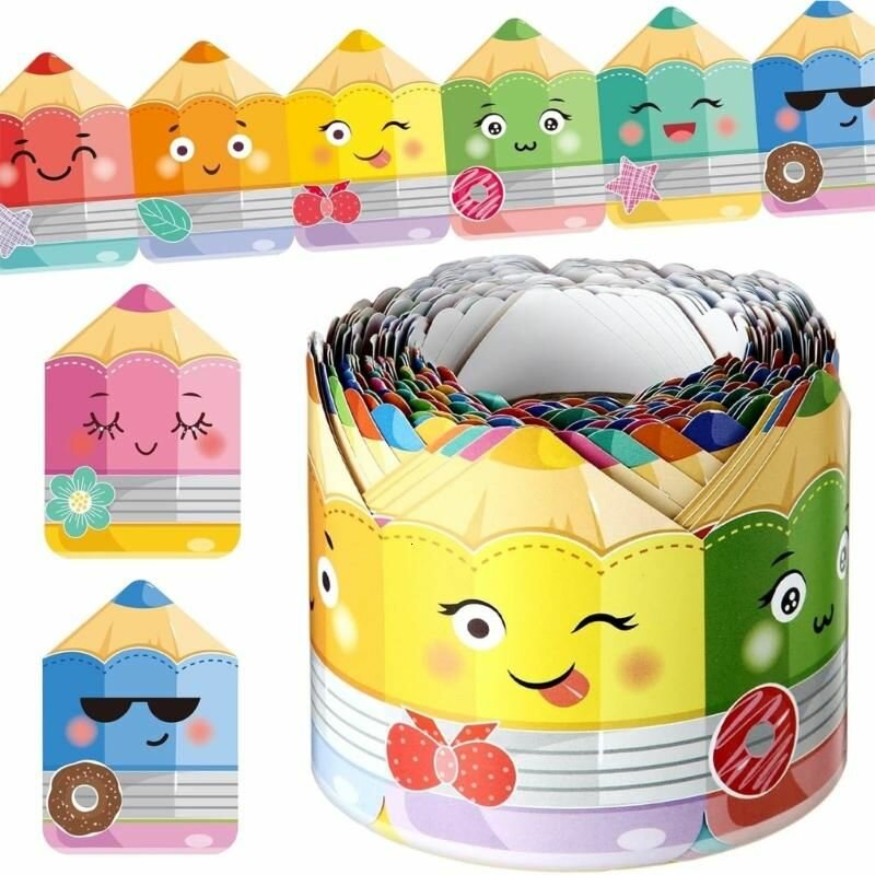 Яркий бордюр с рисунком карандаша 32.8 футов для декора доски объявлений и классной доски, - ZA45