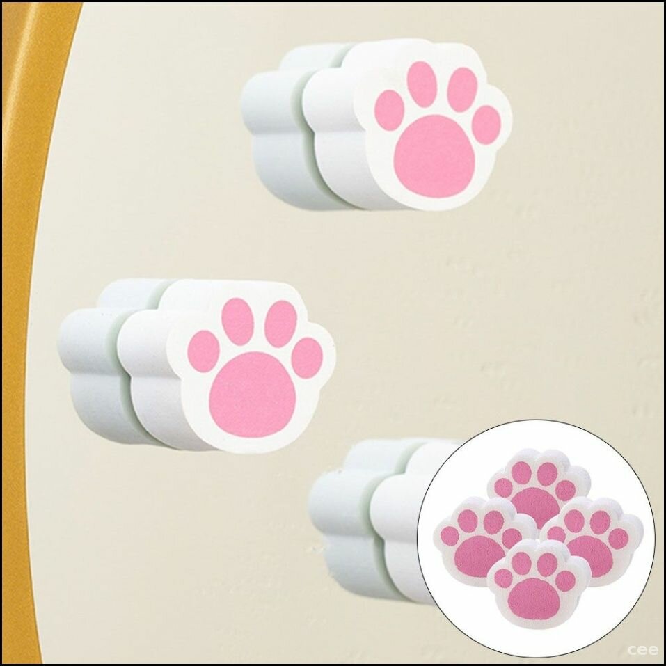 Эксклюзивные губки для ванны в виде кошачьей лапки 4 шт против разводов