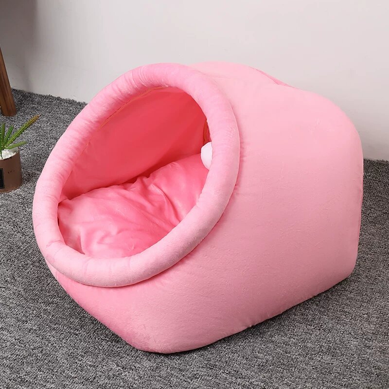 Кошачье гнездо тепло зимой, подходит для всех сезонов, кошачий домик, полузакрытая кошачья кровать, зимнее гнездо для