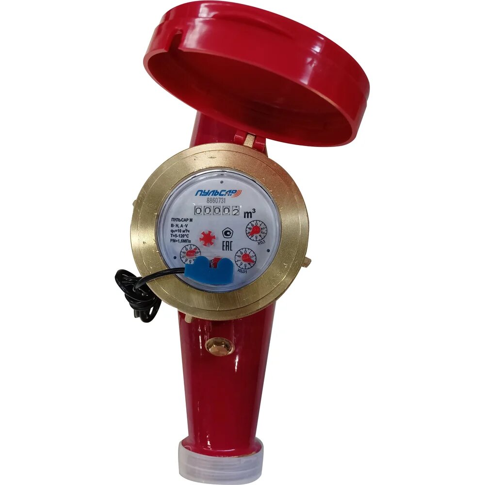 Многоструйный хв/гв счетчик Пульсар М Ду40; Qn=10м3/час; L=300мм; имп. выход (присоед.) Р00074092, 300 мм