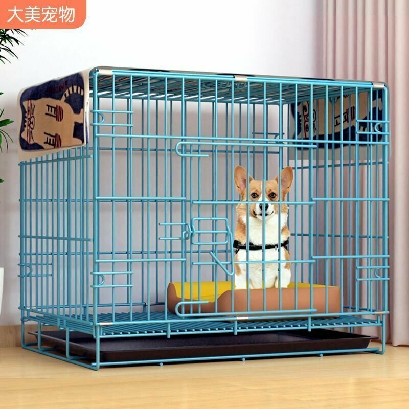 Клетка переноска для средних и мелких пород животных поддоном из пластика. Металлическая перевозка для собак, кошек, хомяков, крыс, грызунов, кролика.2 двери