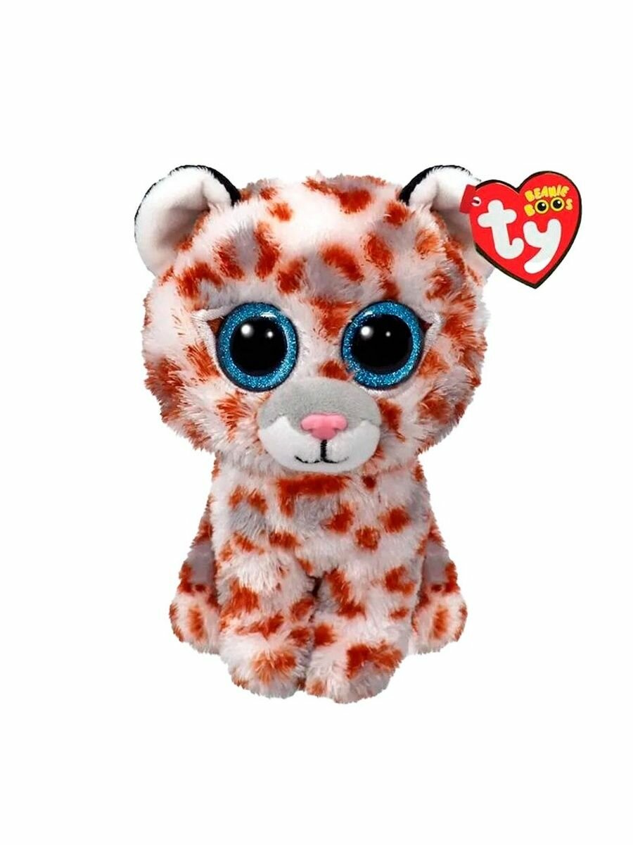 TY Детская мягкая игрушка Коко Белый Леопард, 15 см