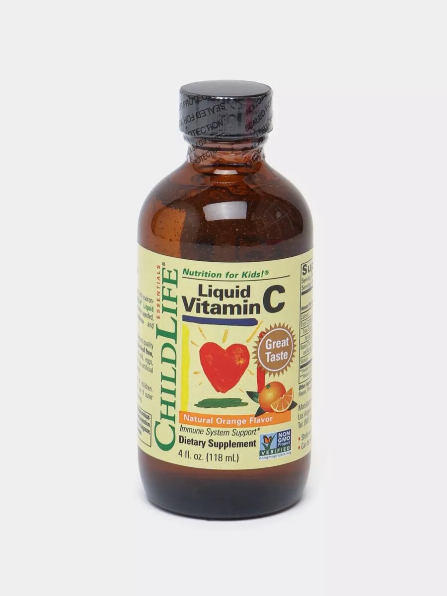 ChildLife Liquid Vitamin C, Витамин С жидкий 118.5 мл - вкус Апельсин