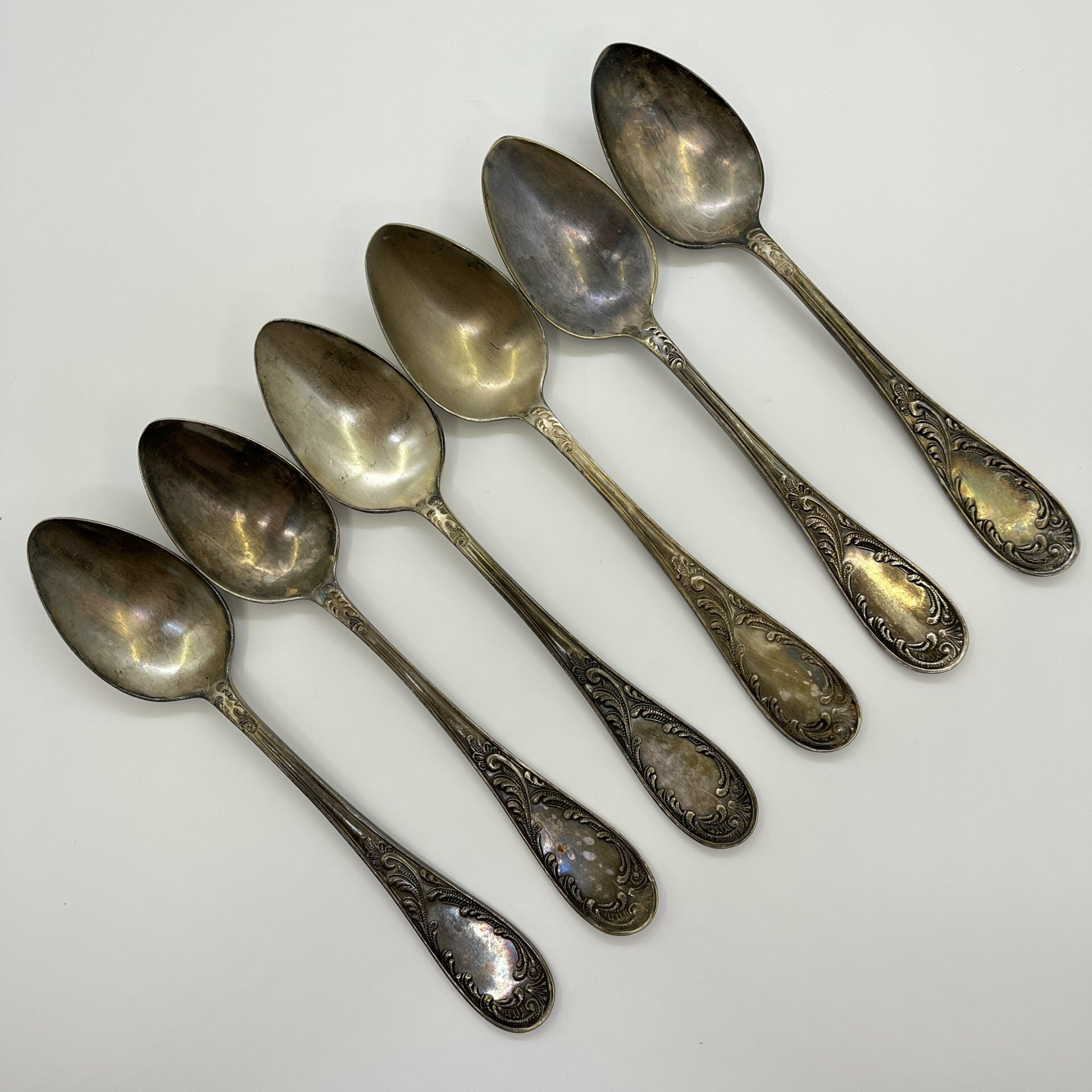 Набор из 6-ти столовых ложек с растительным декором, мНЦ (медь-никель-цинк)