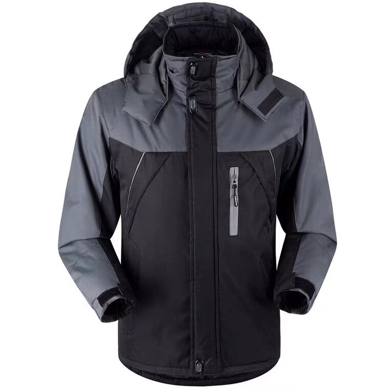 Мужская утепленная ветрозащитная куртка с флисовой подкладкой, теплая, защищающая от холода, хлопковое пальто, мужская верхняя одежда, рабочая одежда больших размеров, утепленная куртка