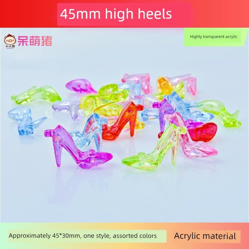 Детские игрушечные туфли с высоким каблуком, 45 мм, 10 шт в упаковке, яркий дизайн