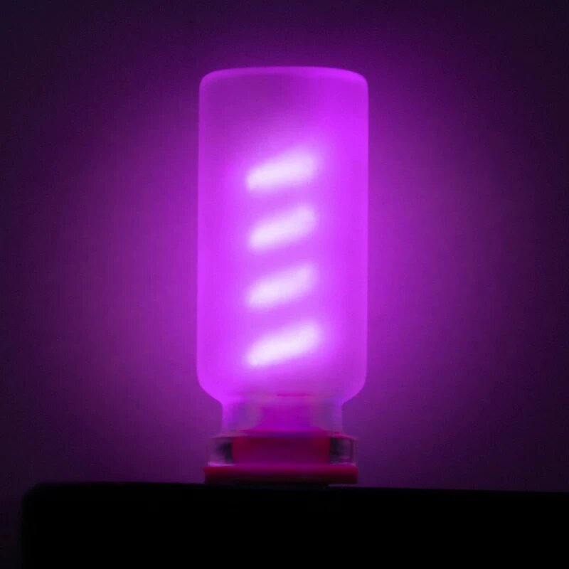 Светодиодная настольная лампа с регулировкой яркости и USB-питанием - фиолетовый свет, матовое покрытие