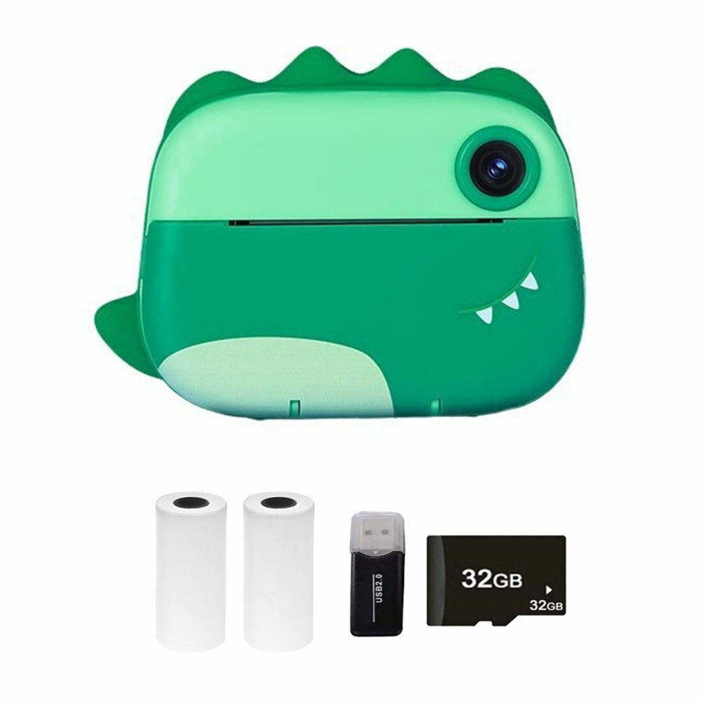 Детская камера 2,4" экран, 1080P, 2 рулона бумаги, подарок на День рождения