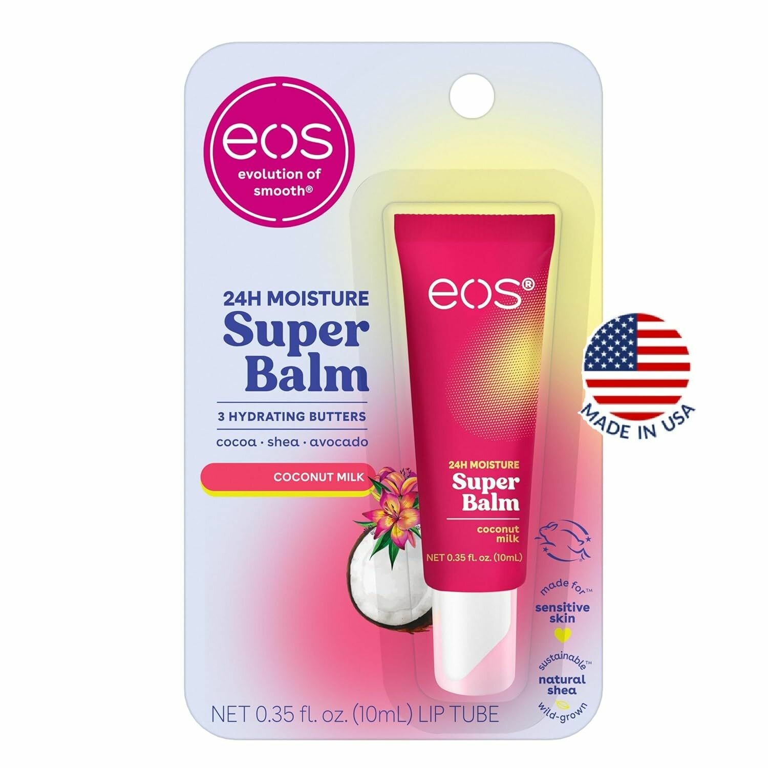 Eos 24H Moisture Super Balm - Coconut Milk Кокосовое молоко Бальзам для губ