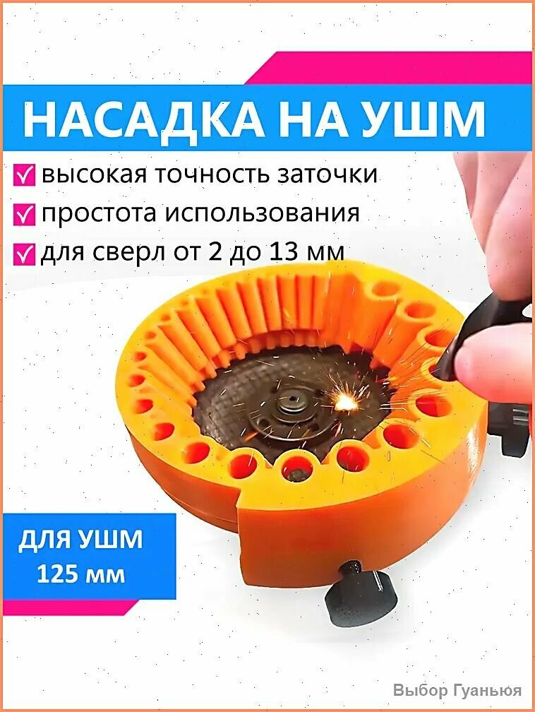 Насадка для заточки сверл на УШМ 125 / Заточка для сверлwq