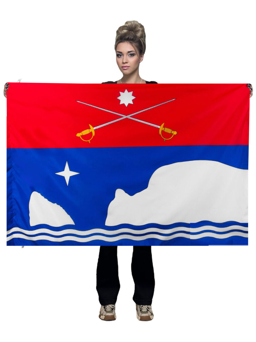 Флаг Симеиза (Республика Крым); размер: флага 90х135см; материал: полиэфирный шелк