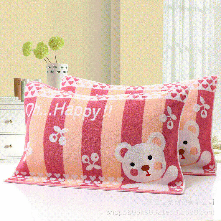 Чистая хлопковая махровая подушка-полотенце, мультяшное полотенце из 100% хлопка, впитывающее пот, утолщенное полотенце для подушки, для студентов и взрослых, высококачественное покрывало для зимы