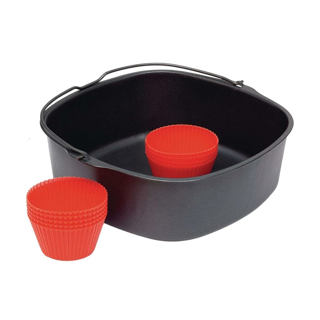 Квадратная корзина для торта, формочки для маффинов, аксессуары для аэрогриля, Корзинка с 9 Чашками