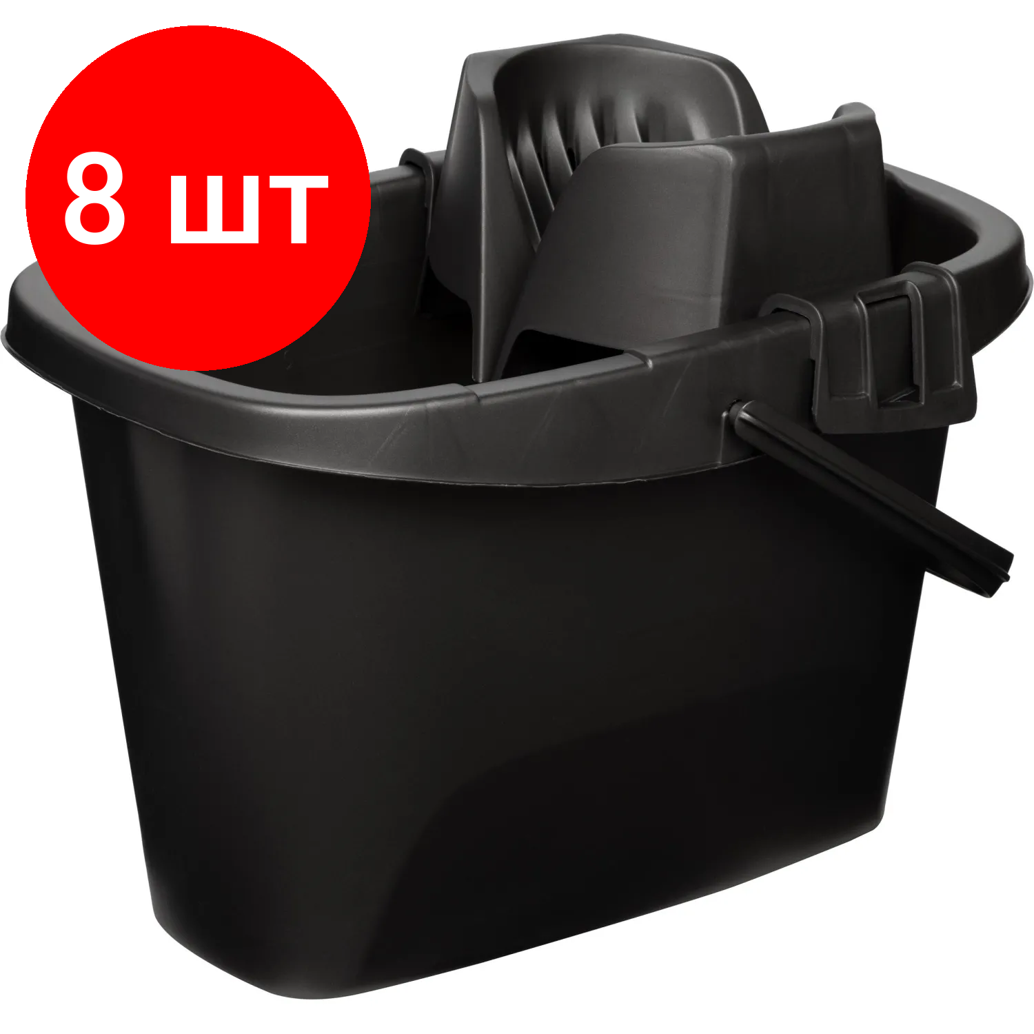 Комплект 8 штук, Ведро МОП c отжимом 13л Классика / Step антрацит
