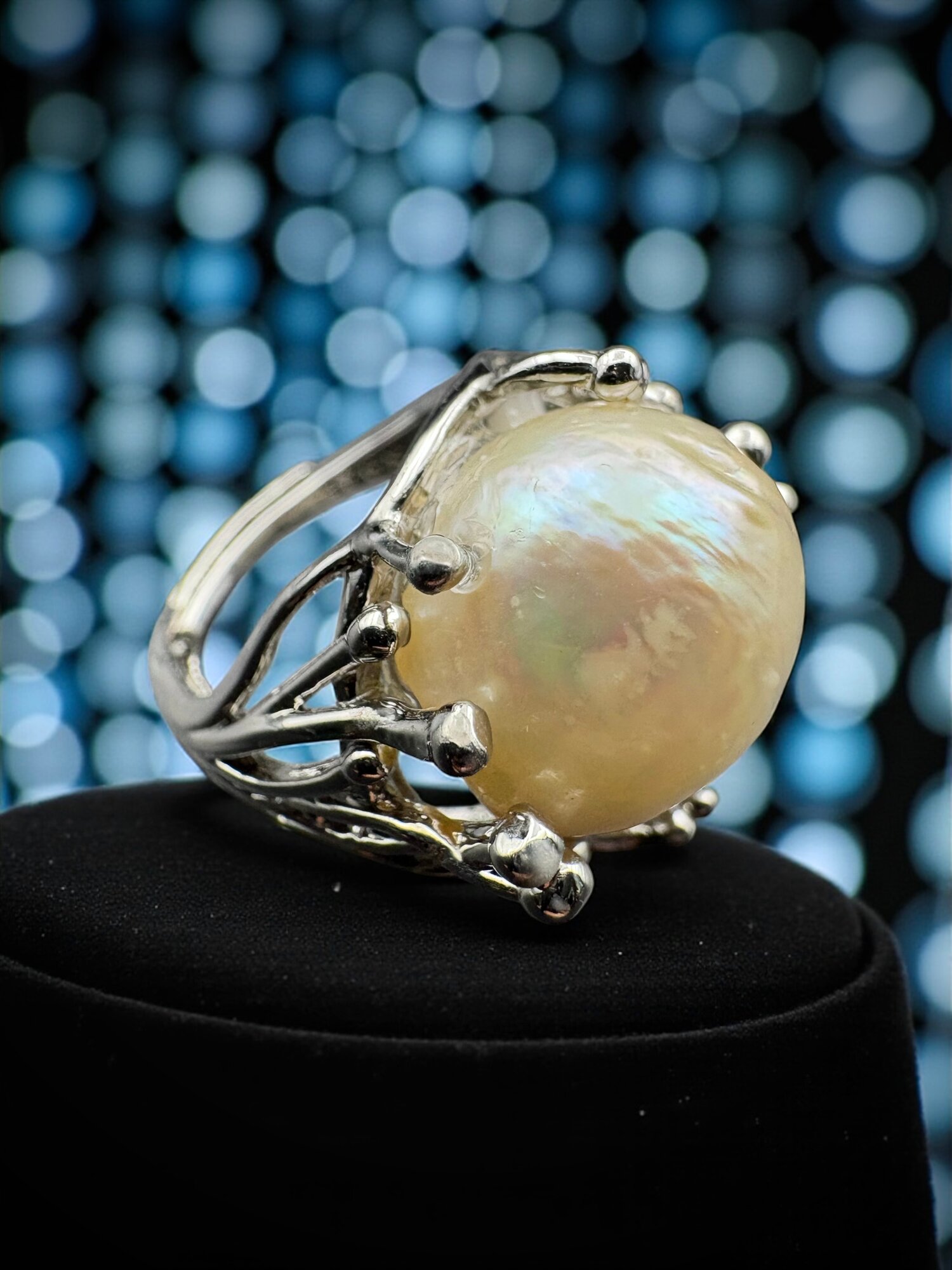 Кольцо, жемчуг пресноводный культивированный