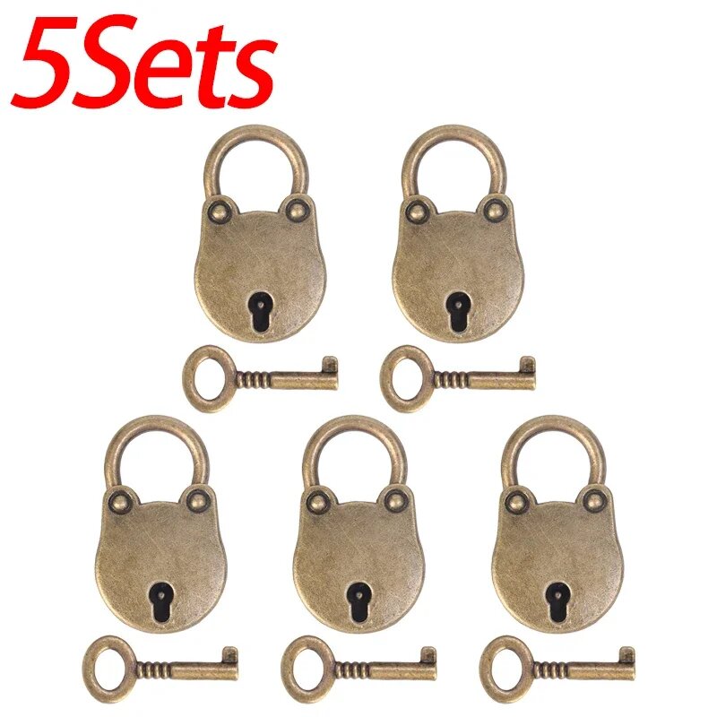 Винтажные замки с ключами, античная бронза, 5 Sets