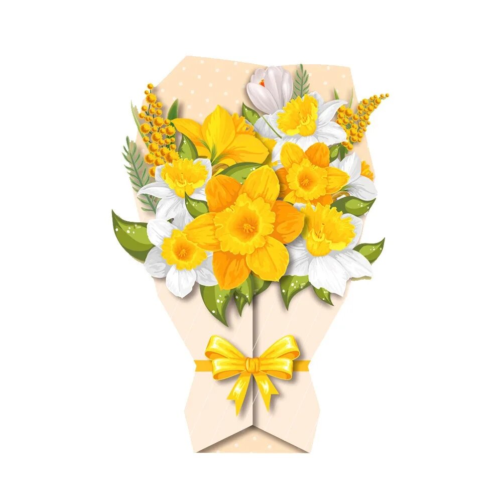 3D бумажная открытка с цветами Желтый, Yellow