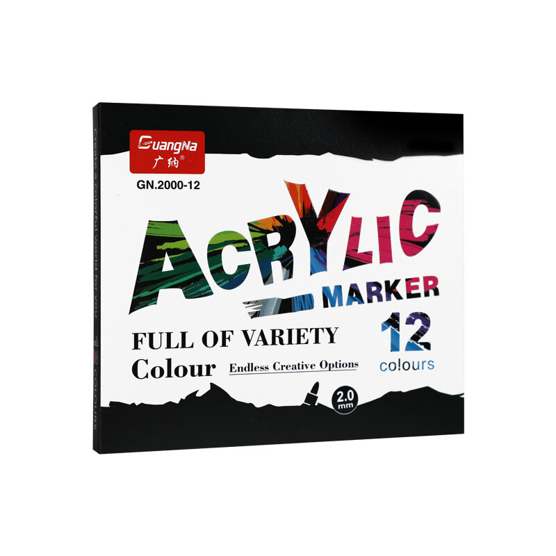 2026 Новейший маркер Guangna 2000 из акрила для рисования на теле, керамической декорации, DIY альбома, черной карты, граффити, водорастворимый маркер