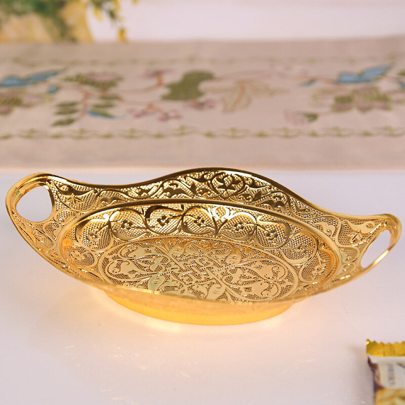 Турецкая фруктовая тарелка с узором павлина, маленькая домашняя декорация, креативная европейская роскошная тарелка для конфет и фруктов