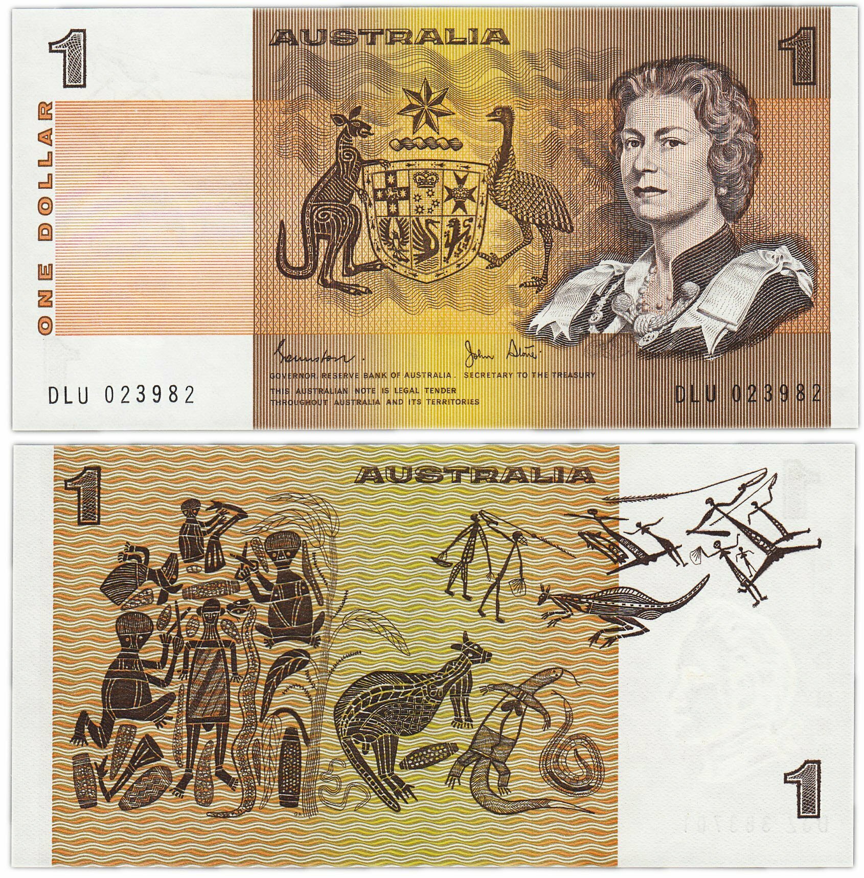 Австралия 1 доллар 1974-1983 "Картины аборигенов" Елизавета Pick 42d