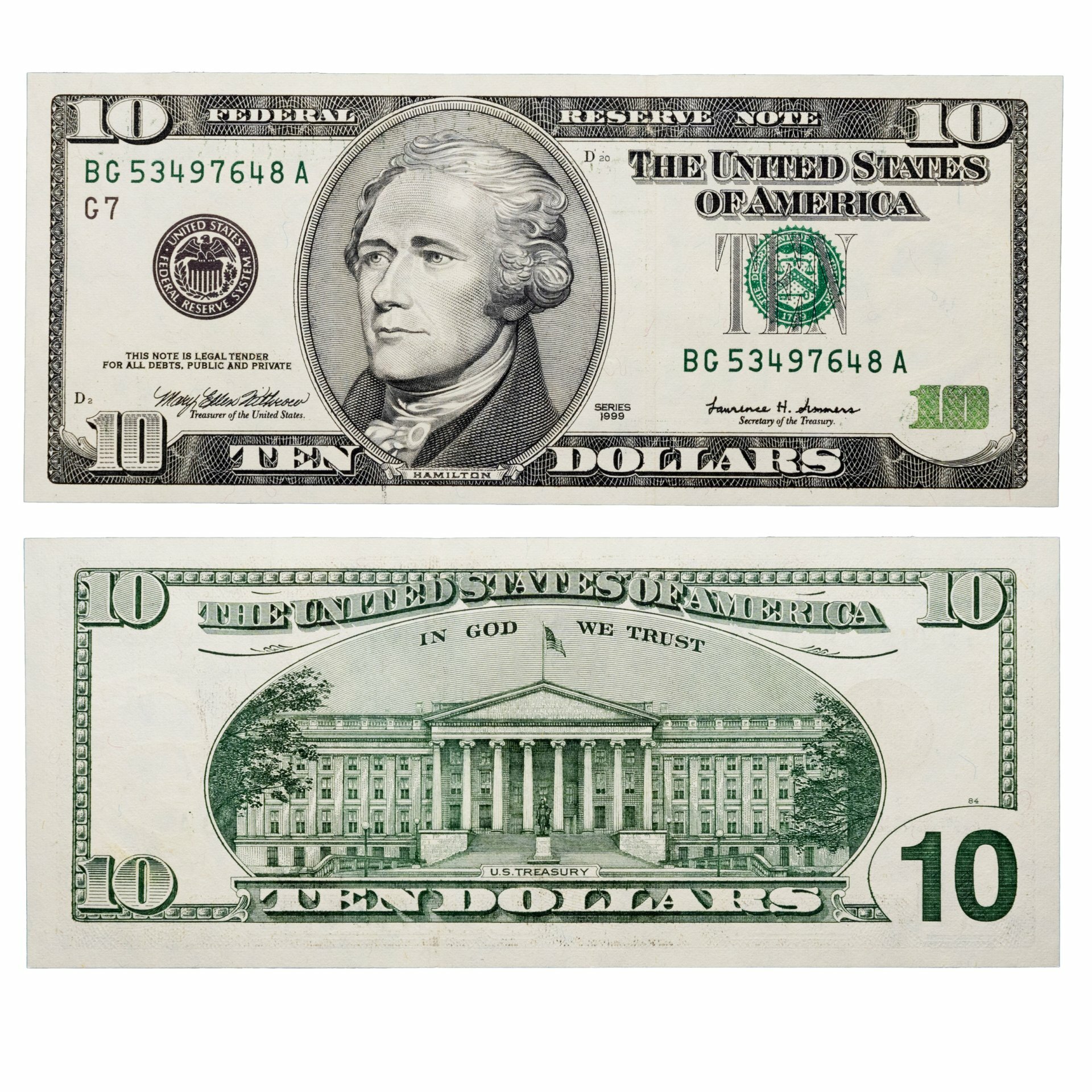 США 10 долларов 1999 год Pick 506 G-Чикаго