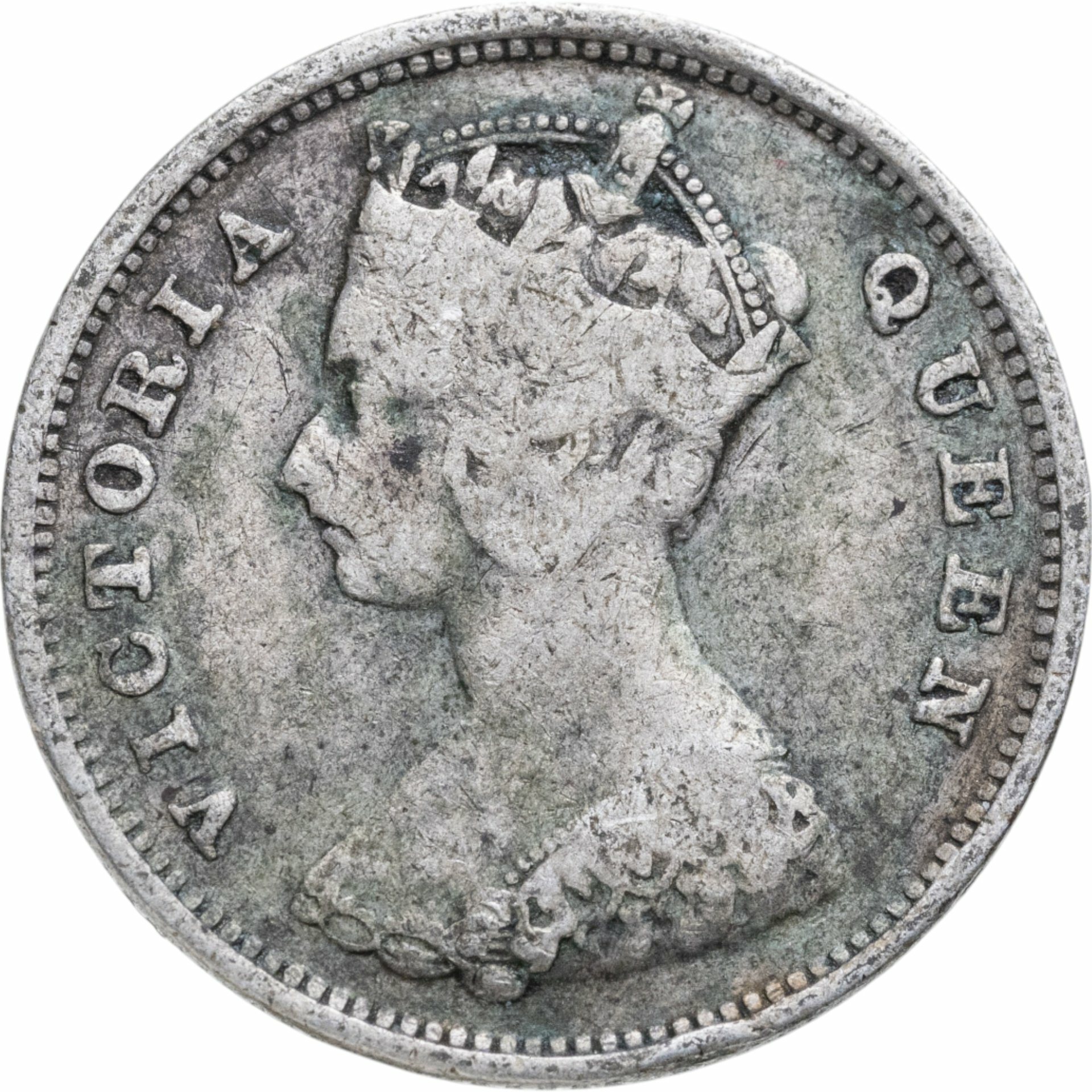 Гонконг 10 центов cents 1901 Без отметки монетного двора, Серебро 800, в сохранности VF-XF