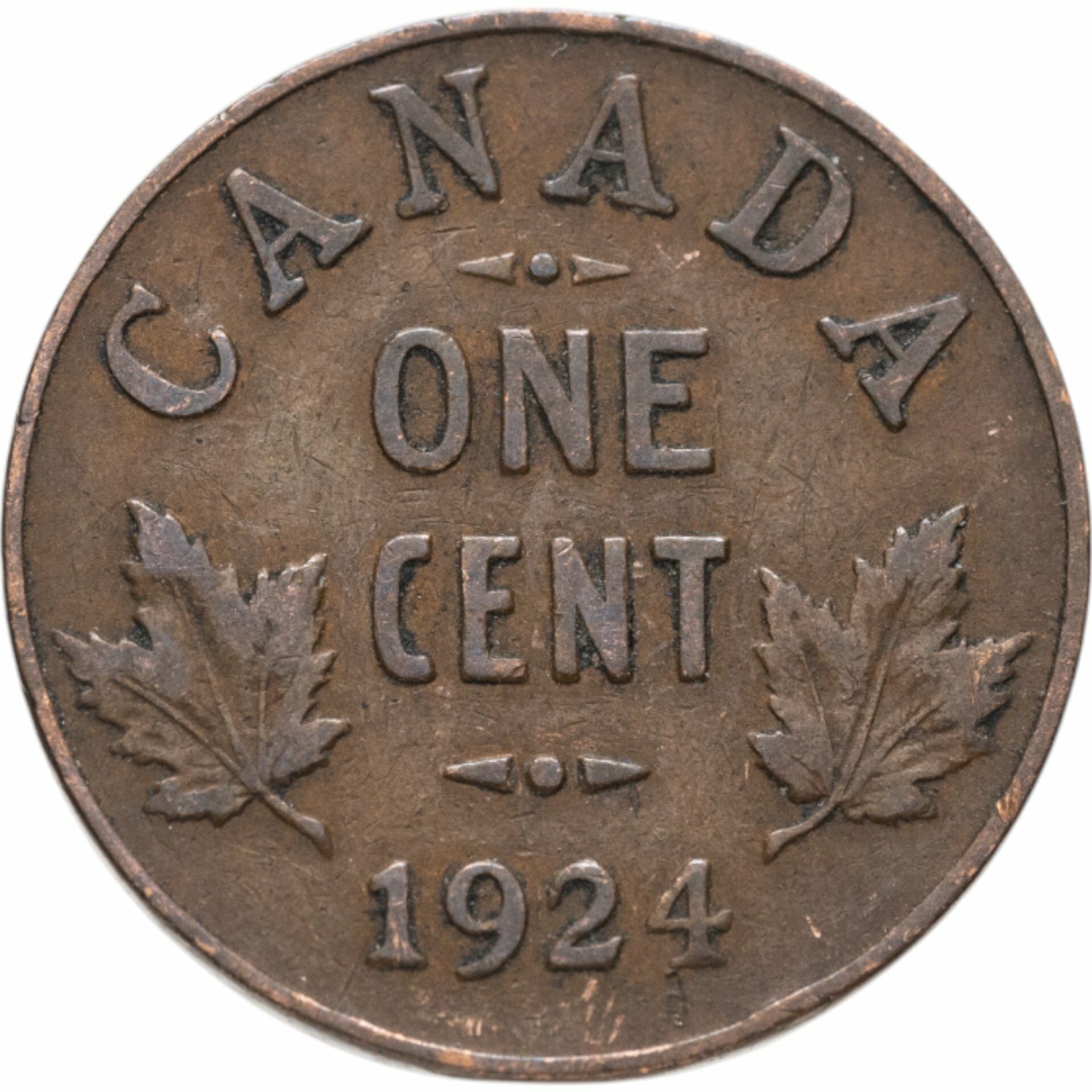 Канада 1 цент cent 1924, Бронза, в сохранности XF