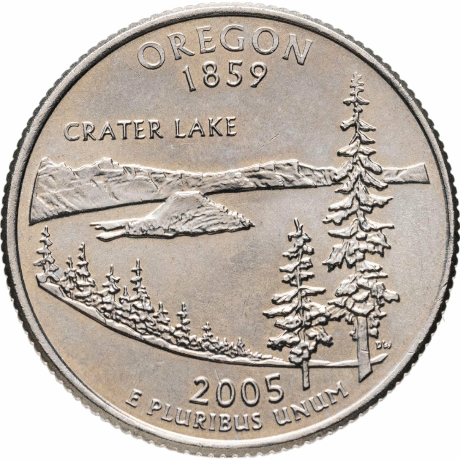 США 25 центов квотер, 1/4 доллара, quarter dollar 2005 Орегон Oregon D, Мельхиор медь-никель, в сохранности UNC