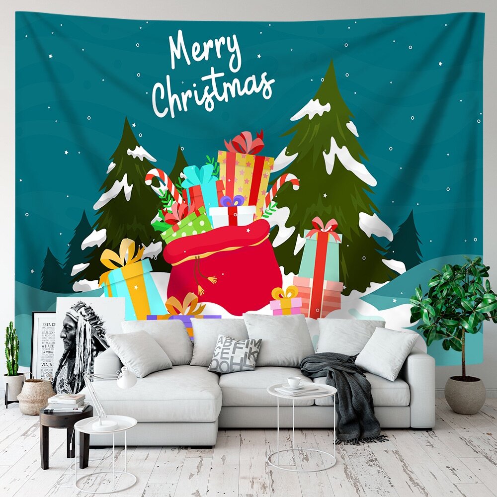 Современный и простой рождественский гобелен для домашнего декора с дизайном мультяшного Санта-Клауса, стиль E, 75*95 см/29.53*37.40